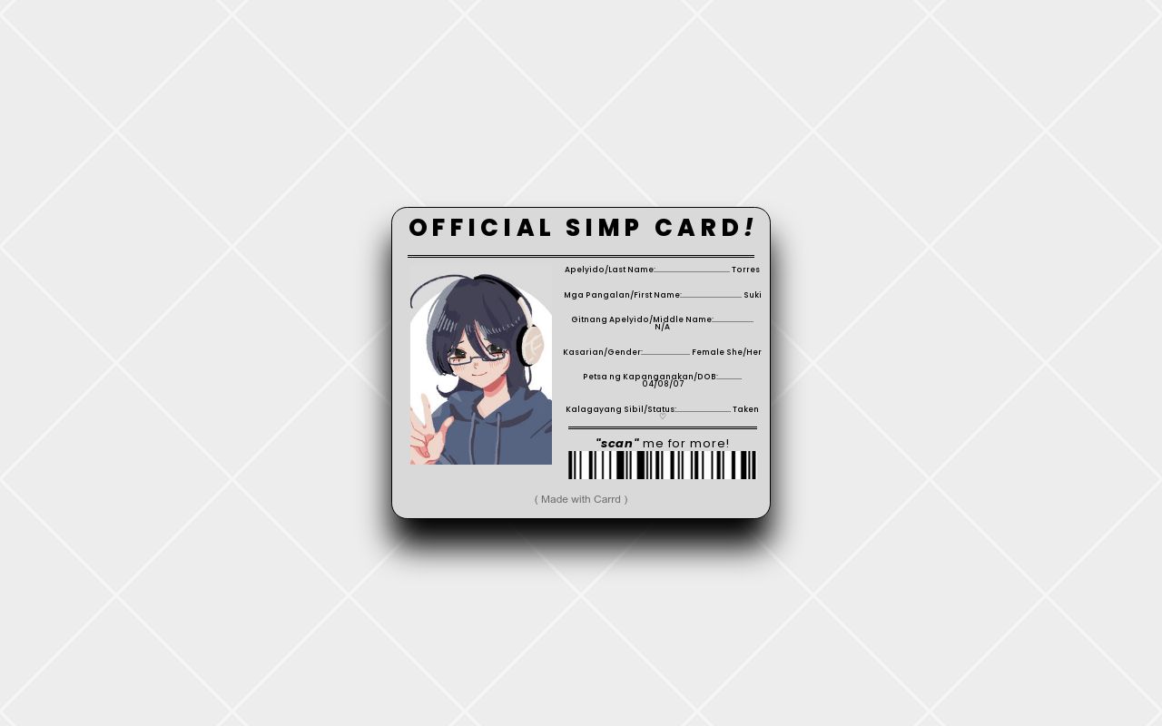 Official Simp Card
